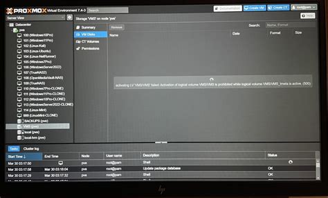 Vms Wont Start Activating Lv Failed After Powering Up Server Rproxmox