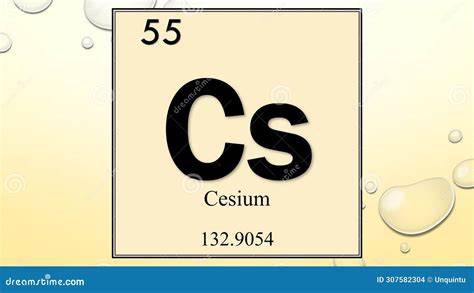 Cesium Chemical Element Symbol On Dark Colored Abstract Background