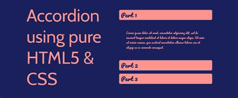 how to create an accordion using html and css no javascript involved
