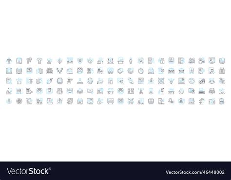 Learning Process Line Icons Set Knowledge Vector Image