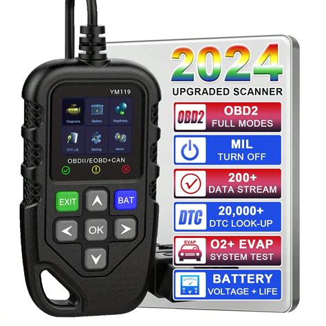 OBD Reader Tool OBDII EOBD Car Code Scanner Check Engine Light Fault Code Live Data OBD Code
