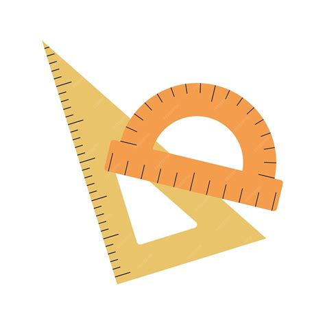 Premium Vector Rulers Illustration Stationery And Art School Supply Wooden Triangle Ruler And
