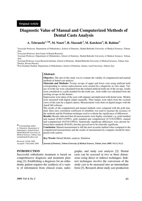 Pdf Comparative Evaluation Of Measurement Accuracy Of Dental Cast