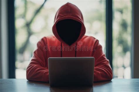 Corporate Network Security Breach Alert With Anonymous Hacker In Red