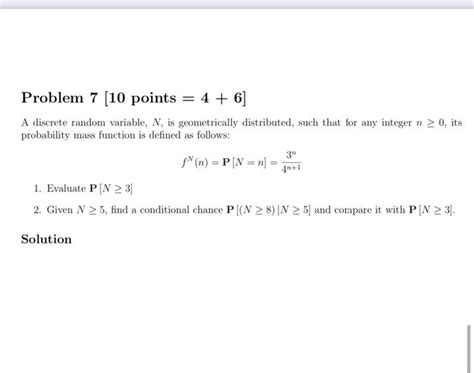 Solved Problem 7 10 Points 4 6 A Discrete Random