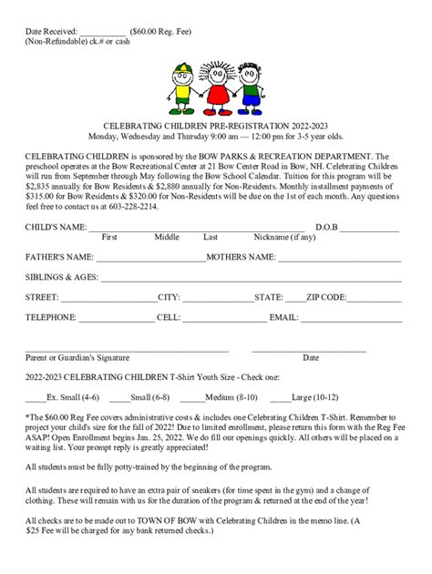 Fillable Online 6000 Reg Fee Non Refundable Ck Or Cash