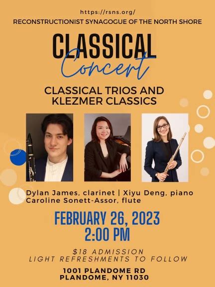 Concert 2023 Classical Trios And Klezmer Classics Form Rsns