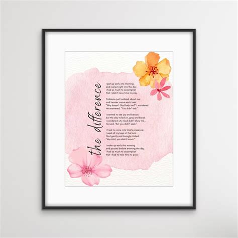 The Difference Poem Digital Download Religious Prayer Reminder