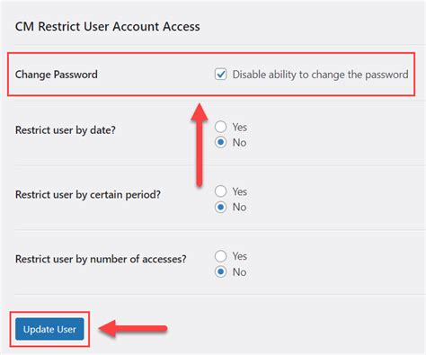 CM Restrict User Account Access How To Disable The Ability To Change The Password