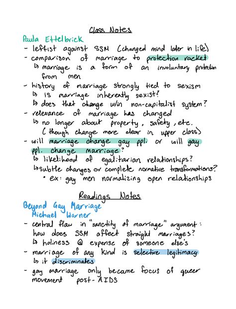 Critiques Of Same Sex Marriage From The Left Class Notes