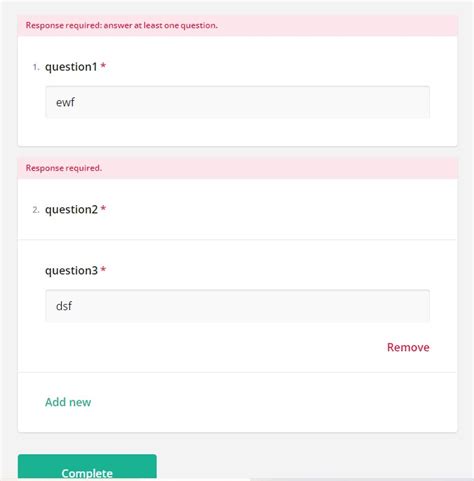 Response Required Validation Error Messages Doesnt Dissapear For