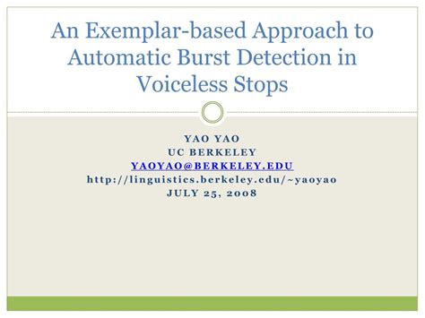 Ppt An Exemplar Based Approach To Automatic Burst Detection In