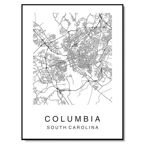 Columbia North Carolina Map Columbia Pdf Editable Map South Carolina