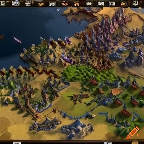 hexagon top down terrain for strategy game like civilization 6 on craiyon