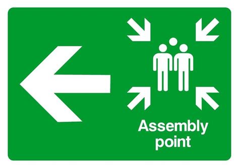 Assembly Point Arrow Left Sign Fire Safety Signs Emergency Evacuation Site Sign Assembly Assembly Point Arrow Left Sign Fire Safety Signs Emergency Evacuation Site Sign Assembly