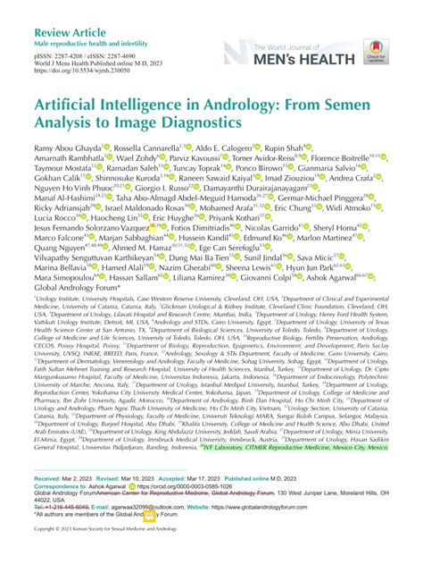 Pdf Artificial Intelligence In Andrology From Semen Analysis To