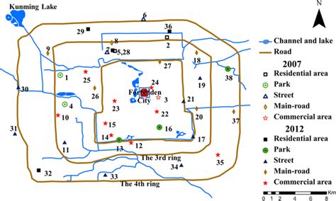 Sampling Site Locations In Beijing In 2007 And 2012 Download