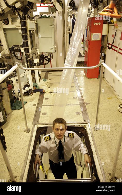 Lieutenant Alastair Harris On Board Hms Vanguard Berthed At Faslane
