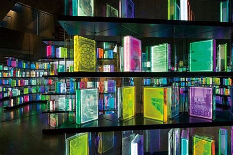 A Futuristic Digital Library Created With Colorful LED Books | Bit Rebels