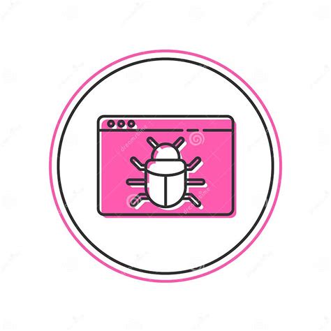 Filled Outline System Bug Concept Icon Isolated On White Background