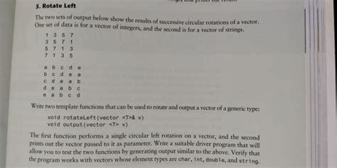Solved Rotate Left The Two Sets Of Output Below Show The Chegg Com