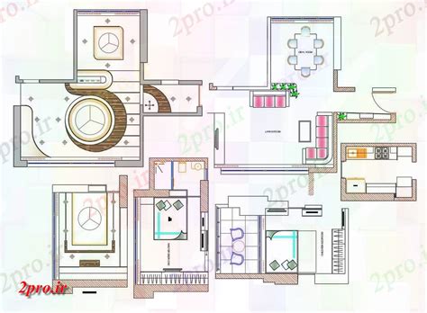 دانلود نقشه اتاق خواب مبله کد34497
