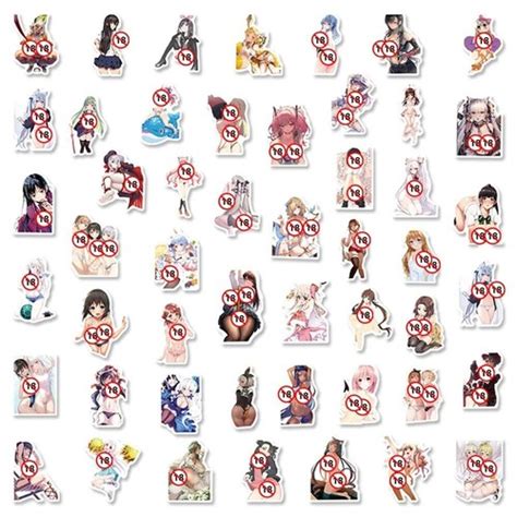 50pcs Anime Sexy Girls Hentai Stickers Graffiti Decals Diy Laptop Phone