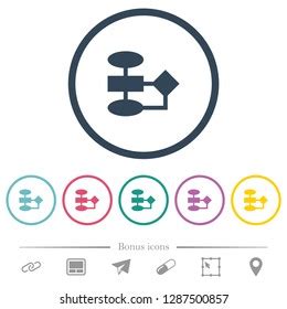 Flowchart Flat Color Icons Round Outlines Stock Vector Royalty Free