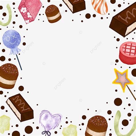 초콜릿 캔디 디저트 테두리 일러스트 초콜릿 디저트 사탕 Png 일러스트 및 Psd 이미지 무료 다운로드 Pngtree