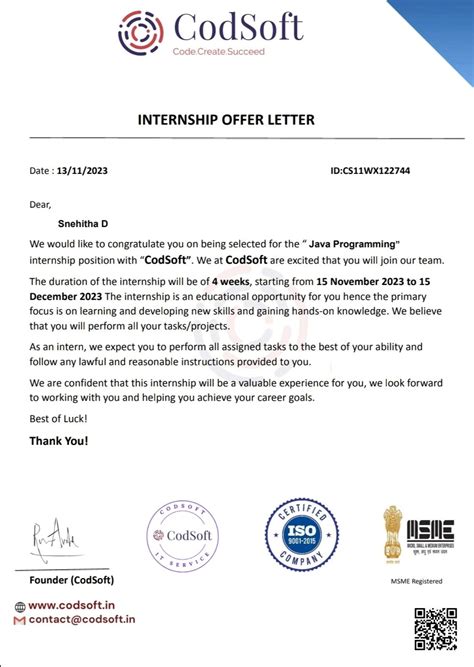 snehitha d on linkedin codsoftinternship javaadventures java