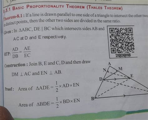 Thales Theorem Of Basic Proportionality Theorem