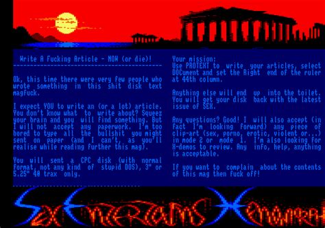 Cpcrulez Amstrad Cpc Demoscene Discmags Sex 1