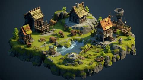 premium ai image isometric game environments