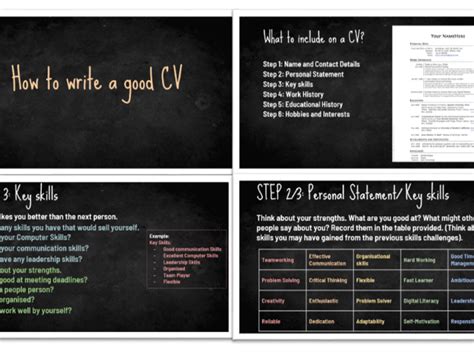 Creating A Cv Powerpoint And Template Teaching Resources
