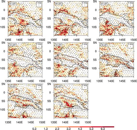 Composite Diurnal Cycle Of Simulated Precipitation Shading And 10‐m Download Scientific