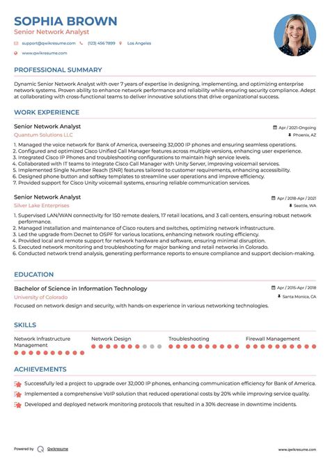 10 Senior Network Analyst Resume Samples And Templates For 2025