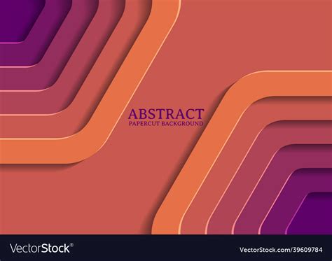 Abstract Hexagon Papercut Design Background Vector Image