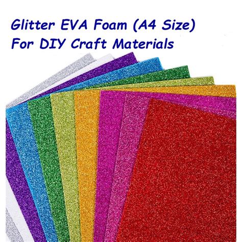[diy Kraft] Glitter Eva Foam Size A4 Glitter Sponge Foam Diy Arts And Craft Seni