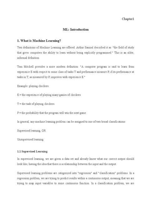 Ml Introduction 1 What Is Machine Learning Pdf Statistical Classification Regression