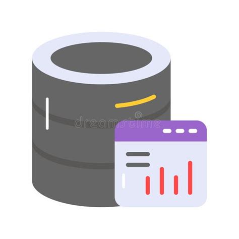 bar chart with database showing concept vector of database analysis