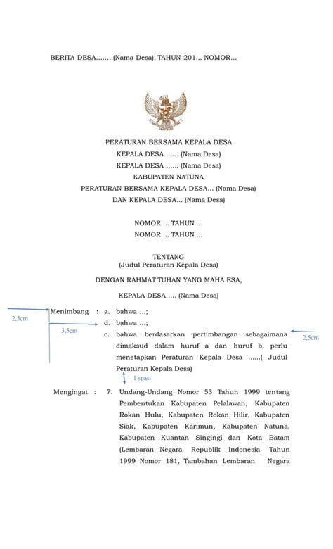 Contoh Peraturan Desa Docx