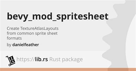 bevy mod spritesheet Rust游戏开发 Lib rs