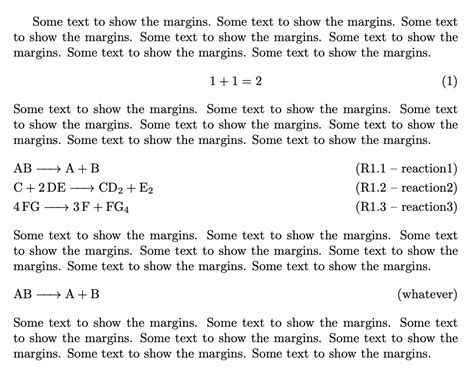 Horizontal Alignment How To Left Align Chemical Equations With Tags
