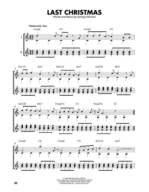 Last Christmas Arr Mark Phillips By Wham Sheet Music For Easy Guitar Tab At Sheet Music Direct