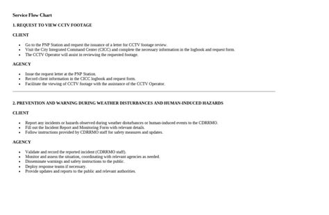 Reference For Service Flow Chart Docx Cctv Pdf