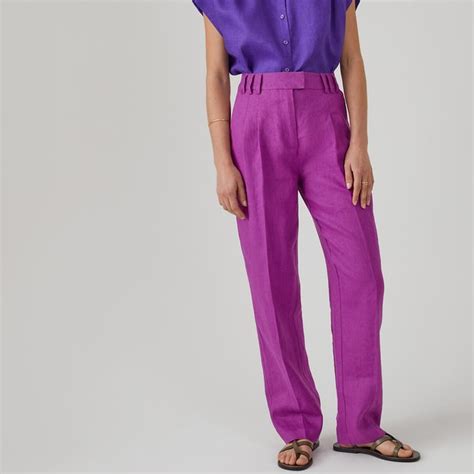 Брюки широкие изо льнаLa Redoute Collections купить в интернет-магазине ...