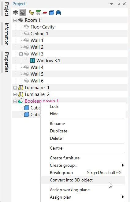 Incorporating A Boolean Object In The 3d Library Relux Informatik Ag