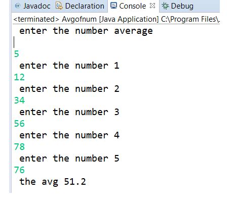 Java Program To Print The Average Of N Numbers By Specifying The Value To A B C Programming
