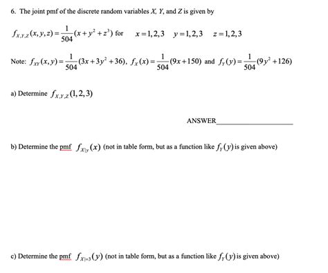 Solved The Joint Pmf Of The Discrete Random Variables Chegg