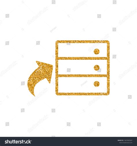 Database Icon Gold Glitter Texture Sparkle เวกเตอรสตอก ปลอดคาลขสทธ 1067683547